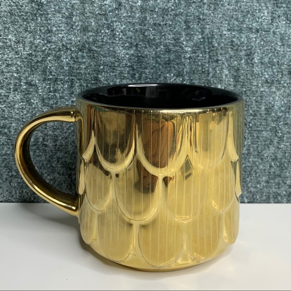 Starbucks | Other | Starbucks Metallic Gold Mermaid Scale Mug | Poshmark